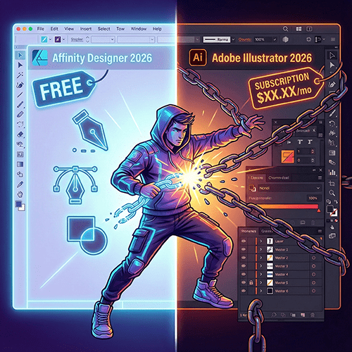 Affinity Designer 2026 vs Adobe Illustrator: Free vs Paid